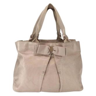 Ferragamo Sac fourre-tout en cuir Pre-owned - Femme - Pre-owned - Beige - Taille: ONE Size
