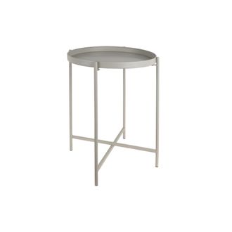 Leitmotiv Beistelltisch Meseta - Grau - 40x40x49cm - Rund - Metall - Couchtisch - Sofatisch - Kleiner Tisch für Wohnzimmer & Schlafzimmer