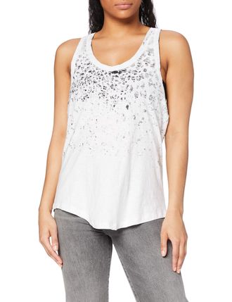 Urban Classics Damen Ladies Long Leo Print Loose Tank Sport Tank Top, per Pack Mehrfarbig (wht/blk 00224), Medium (Herstellergröße: M)
