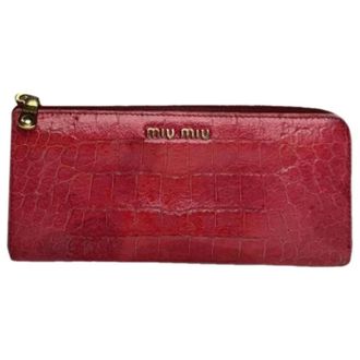 Miu Miu Portefeuille en cuir Pre-owned - Femme - Pre-owned - Rouge - Taille: ONE Size