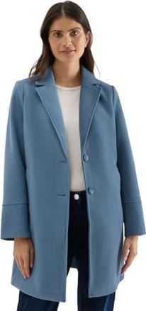 Cecil 1005389 Manteau à revers aspect laine pour femme (1 pièce), Bleu pierre de lune, XL