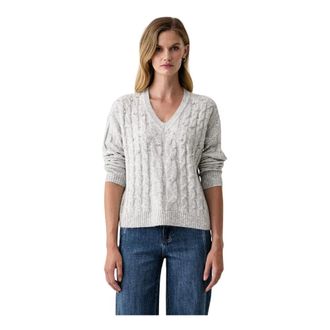 DKNY Dkny - Pull &agrave; col en V - Femme - Pulls - Gris - Taille: 36 FR