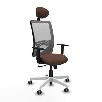 Piqueras y Crespo B&uuml;rostuhl Zulema mit 1D-Armen, h&ouml;henverstellbarer Lendenwirbelst&uuml;tze und festem Kopfteil, ausgestattet mit 3 Positionen und Schneidschaum, Grau/Dunkel