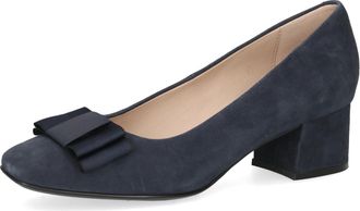 Caprice Damen Pumps aus Leder mit Trapezabsatz, Blau (Ocean Suede), 38 EU