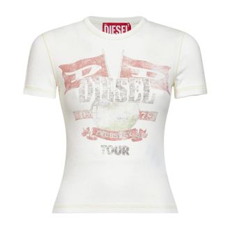 Diesel T-Marsy-Rib - Femme - Tops - Blanc - Taille: 36 FR