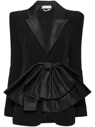 Saiid Kobeisy blazer boutonné à détail de noeud - Noir