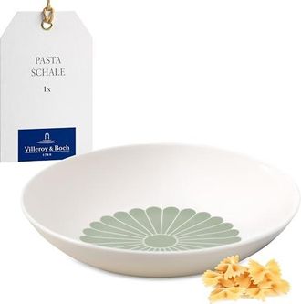Villeroy & Boch Fleur vert Pastaschale grün, Spülmaschinenfest, Mikrowellensicher, Schale für Pasta, Nudeln, Bowls und Salate, Tiefer Pasta Teller, Pastateller, Esste