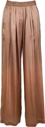 Forte_Forte Femme, Pantalons, Brun, Taille: 38 FR Pantalon &Eacute;lastique Jambe Large Forte Forte
