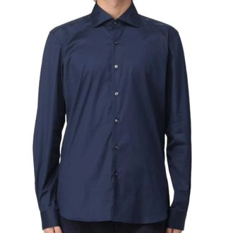 Fay French Collar Shirt - - Shirts - Herren - Blau - L