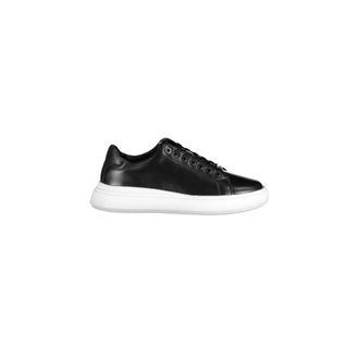 Calvin Klein Schwarze Leder-Plateau-Sneakers - - Shoes - Damen - Schwarzk - 39 EU