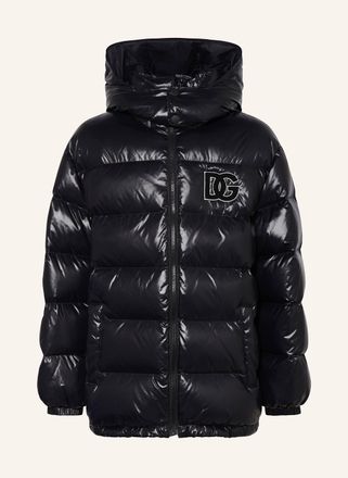 Dolce & Gabbana Daunenjacke Mit Abnehmbarer Kapuze schwarz