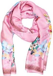 Queen Helena Foulard effet soie mouchoir léger doux avec fantaisie élégante femme SC024, rose, Taille unique