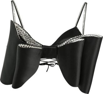 Mach & Mach Bow-detail Crystal-embellished Top