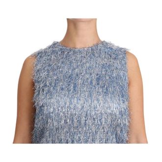 Dolce & Gabbana Metallic Fringe Mini Dress - - Dresses - Damen - Blau - S