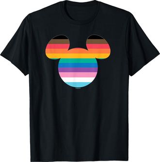 Disney Mickey Mouse Pride Inclusive Rainbow Head Icon Fill T-Shirt