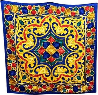 Chanel Pre-owned Silk Scarf - Femme - Pre-owned - Bleu - Taille: ONE Size