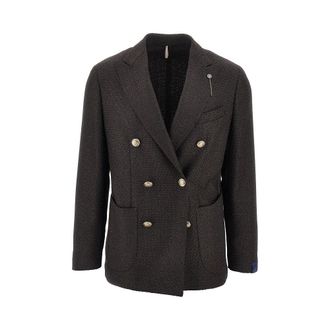 Santaniello M&eacute;lange tweed tailored jacket Man 48