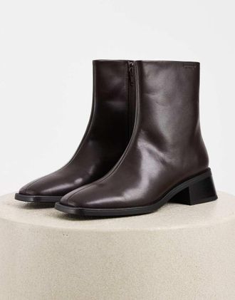Vagabond Shoemakers Blanca bottines &agrave; bout carr&eacute; en cuir marron