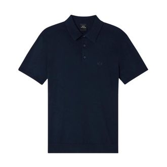 A|X Armani Exchange Homme, Tops, Bleu, Taille: XS Polo &agrave; Manches Courtes avec Fermeture Boutonn&eacute;e