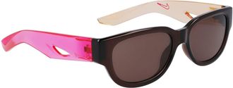 Nike II Rechteck-Sonnenbrille, Kunststoff (Erdfarbe/Mauve)