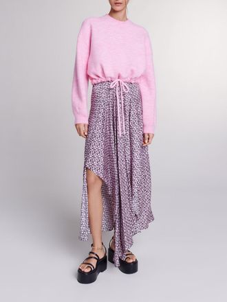 Maje Kurzer Strickpulli Mit Kordel - Blassrosa - Gr&ouml;&szlig;e 38 - Maje