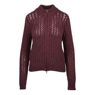 Eleventy Strickjacke mit Rundhalsausschnitt und Rei&szlig;verschluss - - Knitwear - Damen - Rot - S