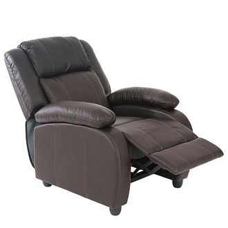 Mendler Fernsehsessel Relaxsessel Liege Sessel Lincoln, Kunstleder - Coffee