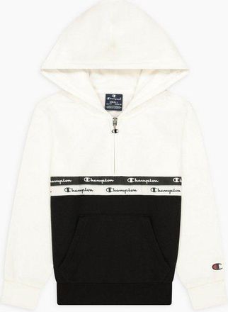 Champion Kapuzenpullover Half Zip (Hoodie) American Tape weiss/schwarz Jungen