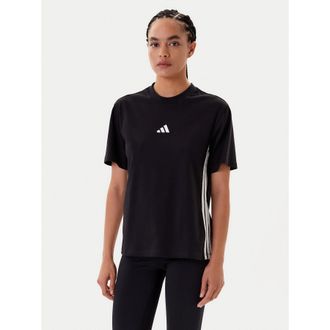 adidas T-Shirt Essentials 3-Stripes JD0846 Schwarz Regular Fit