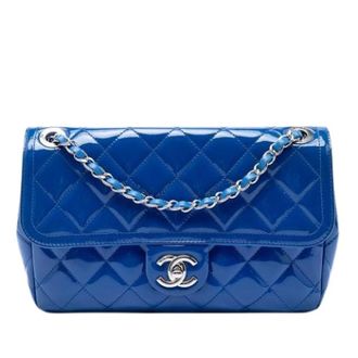 Chanel Pre-owned Vintage Quilted Patent Leather Shoulder Bag - - Pre-owned - Damen - Blau - ONE SIZE
