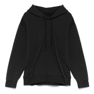 Maison Margiela Pleated Jersey Hoodie - - Sweatshirts & Hoodies - Damen - Schwarzk - XS