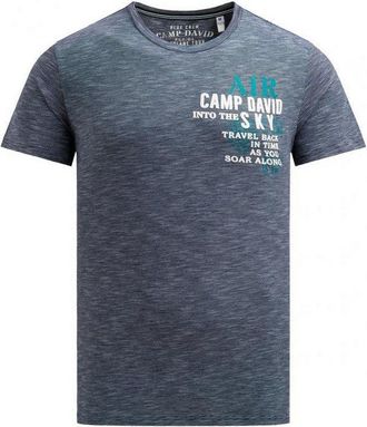 Camp David T-Shirt mit Streifen-Design und R&uuml;cken-Print