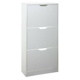5five Simply Smart 5Five Simply Smart - Meuble &agrave; chaussures blanc 3 tiroirs - Capacit&eacute; 18 paires - Dimensions 115 x 60 x 24 cm - Bois MDF moderne pour entr&eacute;e ou couloir