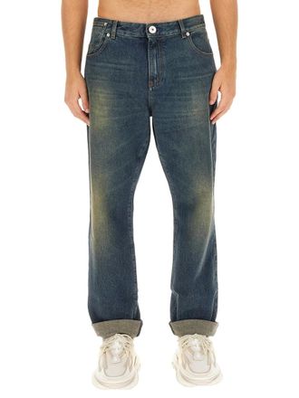 Balmain Cotton Denim Jeans - Blue