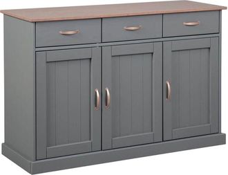 Altobuy Altobuy - melina - Buffet 3 Portes 3 Tiroirs Coloris Gris