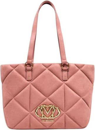 Love Moschino Femme, Sacs, Rose, Taille: ONE Size Sac &agrave; main en cuir su&eacute;d&eacute;