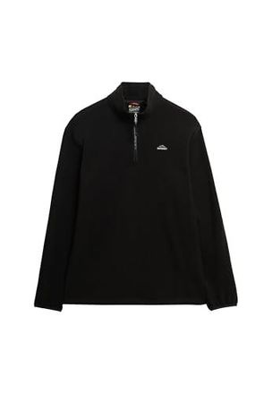 Superdry Veste polaire pour homme avec demi-fermeture &eacute;clair, Noir, XXL