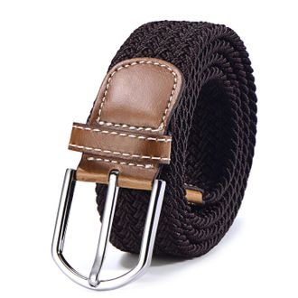 DonDon Stoffg&uuml;rtel Stretchg&uuml;rtel geflochten und elastisch G&uuml;rtel f&uuml;r Damen und Herren L&auml;nge 100 cm bis 130 cm dunkelbraun