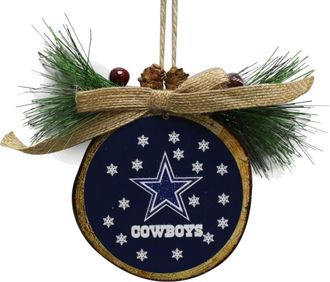 Foco NFL Dallas Cowboys Baumschmuck Glitter Wood Stump Anh&auml;nger Ornament