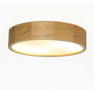 Licht-Erlebnisse Licht-erlebnisse - Plafonnier dint&eacute;rieur Arbaro de forme ronde en bois de ch&ecirc;ne dans un style moderne E27 &Oslash;37cm - Ch&ecirc;ne
