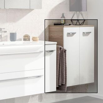 Fackelmann Luxor Doppel-Midischrank -Wei&szlig; Hochglanz - Steinesche