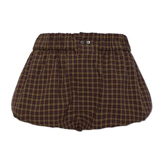 Marni Shorts en coton &agrave; carreaux - Femme - Shorts - Brun - Taille: 36 FR