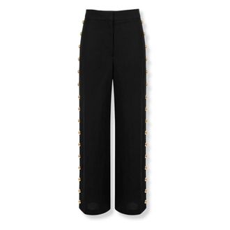SIMKHAI Femme, Pantalons, Noir, Taille: 42 FR Cayman Wide Pantalons