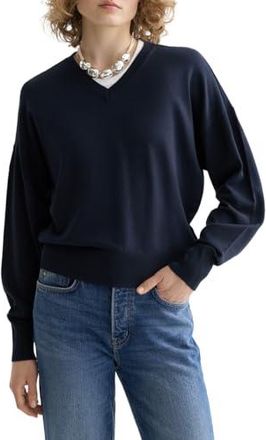 Scotch & Soda Womens Core V-Neck Relaxed Pullover Sweater, Night, XS