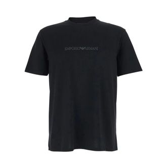 Emporio Armani Homme, Tops, Noir, Taille: XL T-shirt en jersey Pima avec logo imprim&eacute;