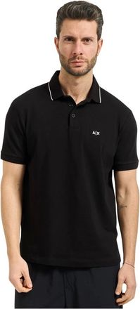 A|X Armani Exchange Homme, Tops, Noir, Taille: 2XL Polo slim fit avec logo et liser&eacute;