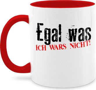 Shirtracer Tasse Tassen 325ml - Statement - Egal was Ich war es nicht - Kollegen Kollege Kollegin Geschenk Lustig - 325 ml - Rot - kaffeetasse kaffetassen sprüch