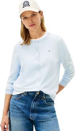Tommy Hilfiger Cardigan CO Jersey Fine GG C-NK LS Cardi WW0WW42370 pour Femme, Bleu (Breezy Blue), XL, Bleu (Breezy Blue), XL
