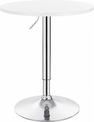 Woltu Bartisch h&ouml;henverstellbarer Tisch 68-88 cm, multifunktionaler Partytisch aus mdf Metall, Wei&szlig; - Woltu