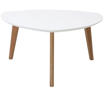 Miliboo Miliboo - Table basse scandinave blanc et bois clair ch&ecirc;ne L80 cm ekka